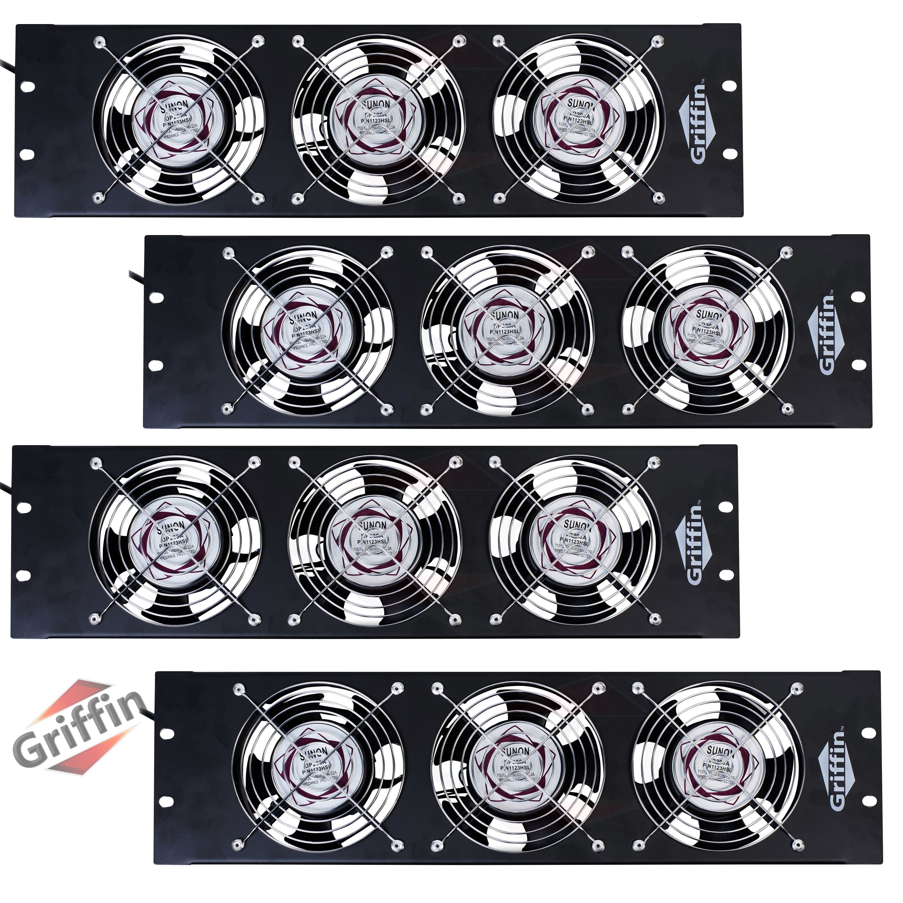 4 PACK Rackmount Cooling Fans | GRIFFIN Triple Studio Audio Gear Panel ...